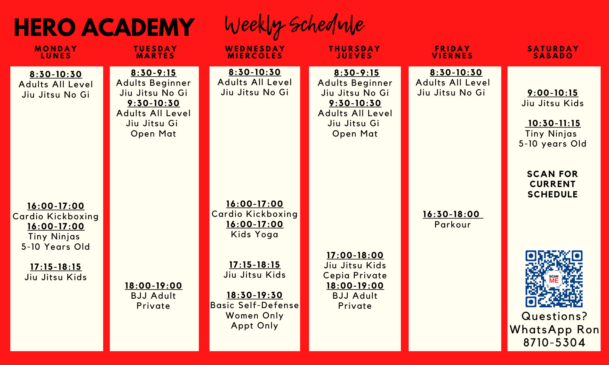 Schedule - Hero Academy